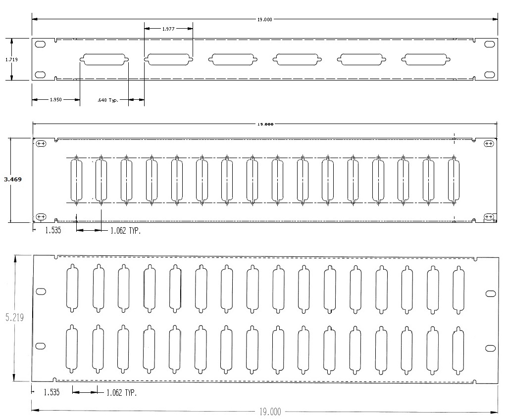 Patch Panel Sizing & Connector Configurations - DB25 Panels